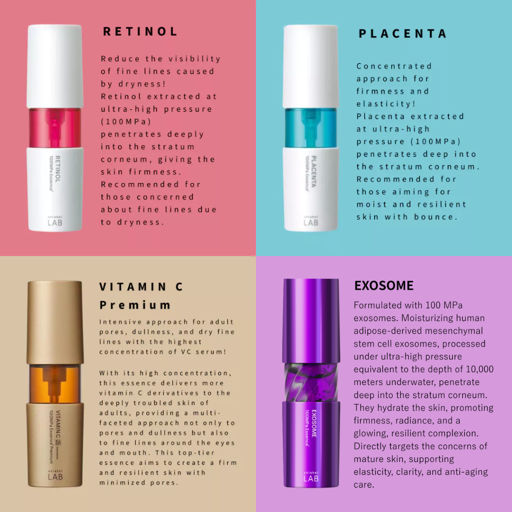 unlabel LAB Facial Essence 6 Series 50ml CERAMIDE / VITAMIN C / RETINOL ...