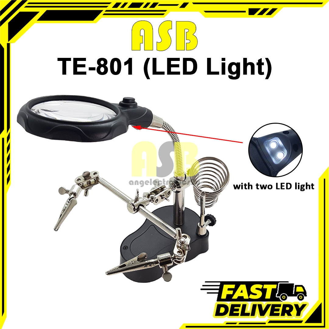 (1pc) Helping Hand Magnifier With Soldering Stand / Magnifier LED Light ...