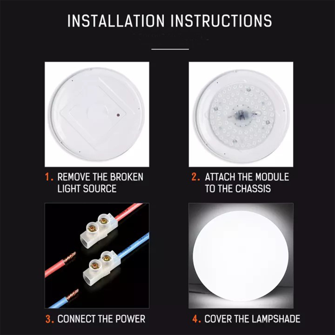 12W/64W/72W ROUND LED MODULE LIGHT CIRCULAR TUBE REPLACEMENT MAGNETIC ...