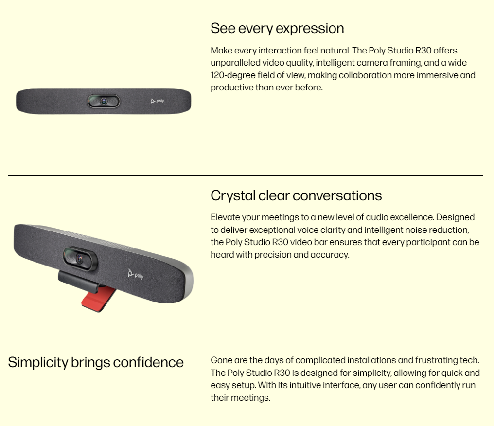 Poly Studio R30 USB Video Bar | Poly Studio R30 USB Video Bar: Pilihan ...