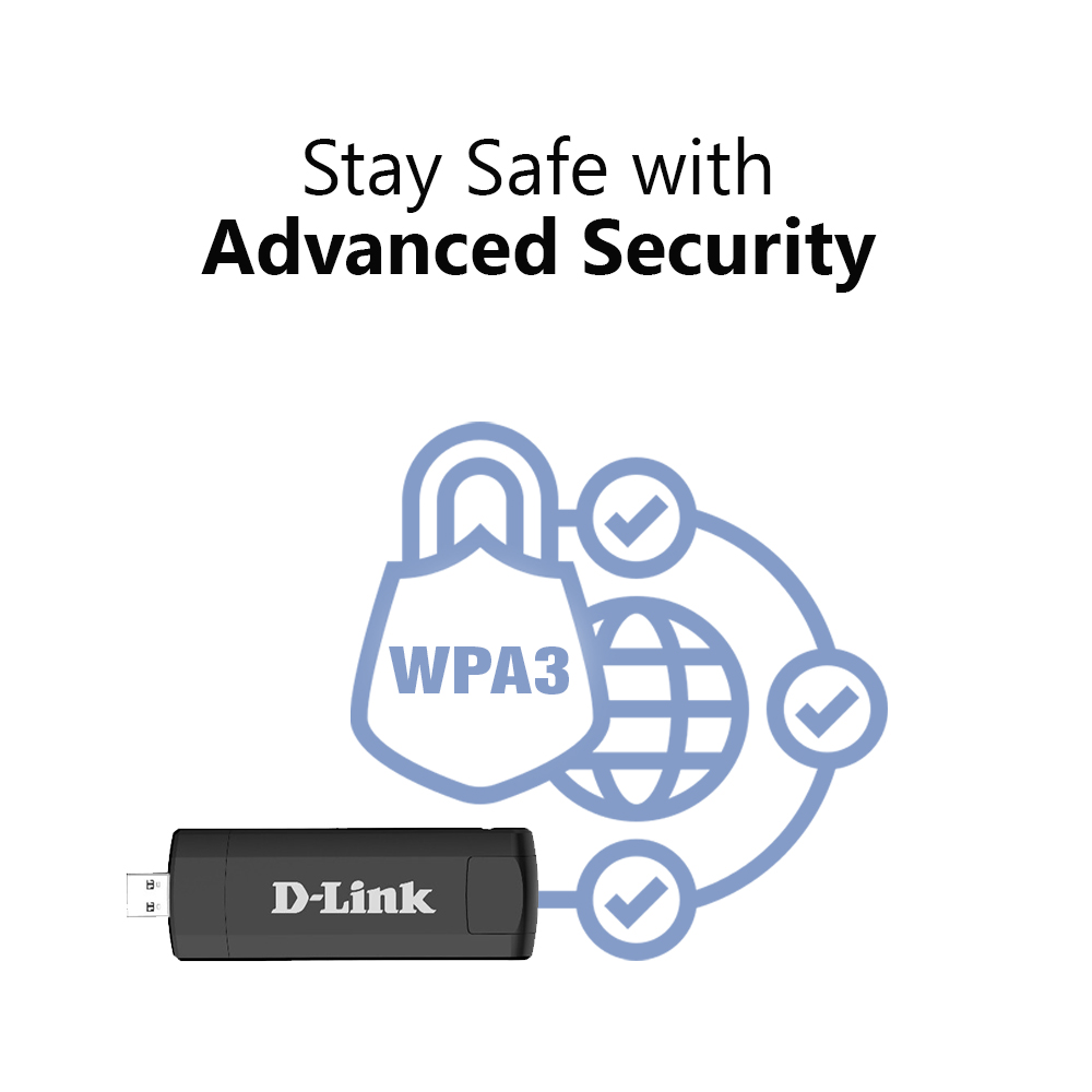 D-Link USB3.0 WiFi 6 Adapter AX3000Mbps 2.4G&5GHz Receiver Dongle Dual ...