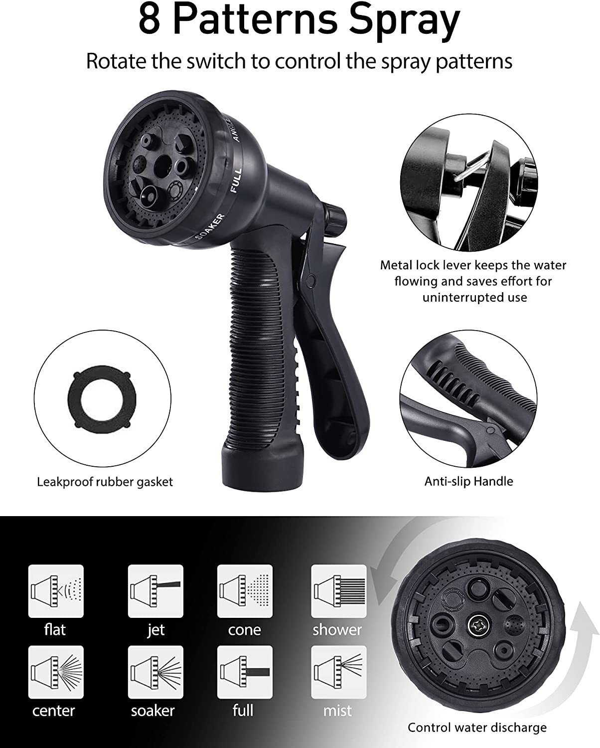 HighPressure Expandable Outdoor Car Washer Garden Hose Pipe Water Spray ...