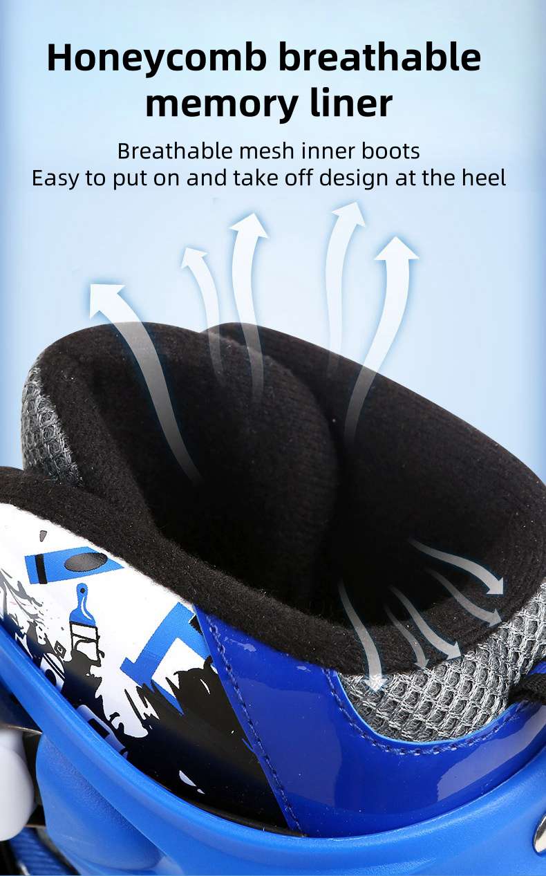 RB🌈4 roda Kasut Roda Sebaris Boleh Laras Kanak-kanak pemula Kasut Roda ...