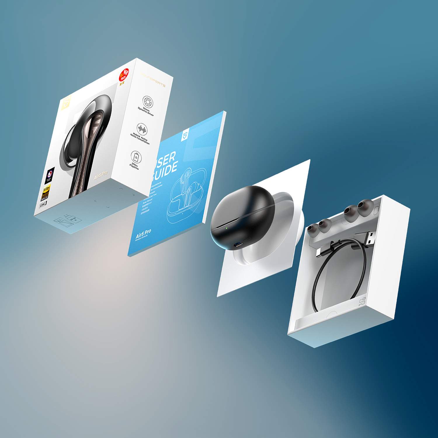 SoundPEATS Air5 Pro Bluetooth 5.4 Hi-Fi True Wireless Earbuds with ...