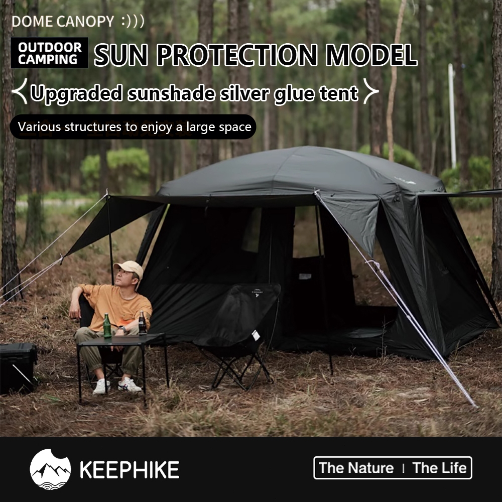 KEEPHIKE Camping tent - Large size - Foldable - Waterproof, windproof ...