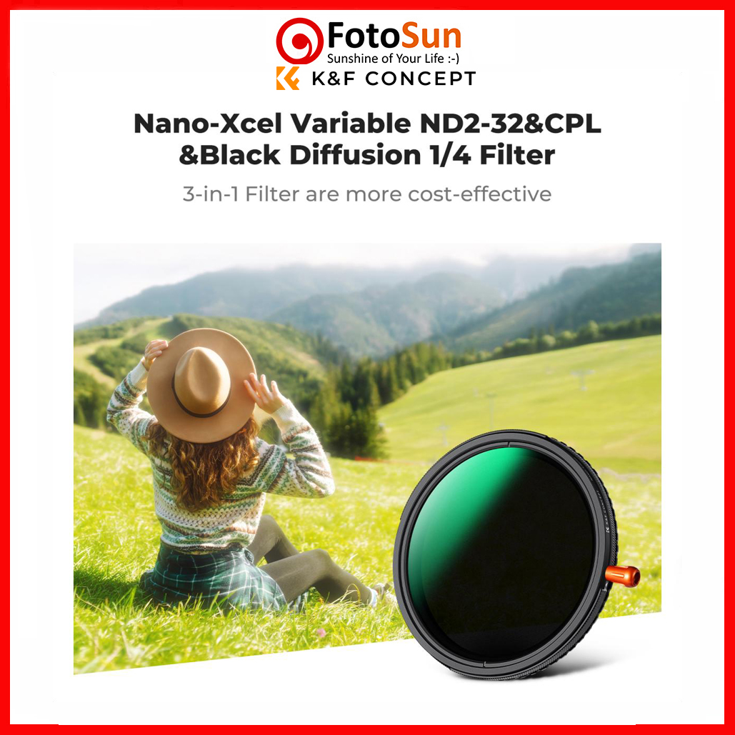 K&F VND2-32 + CPL + Black Mist Diffusion 1/4 (NanoX) 3in1 premium cinematic filter | Shopee Malaysia