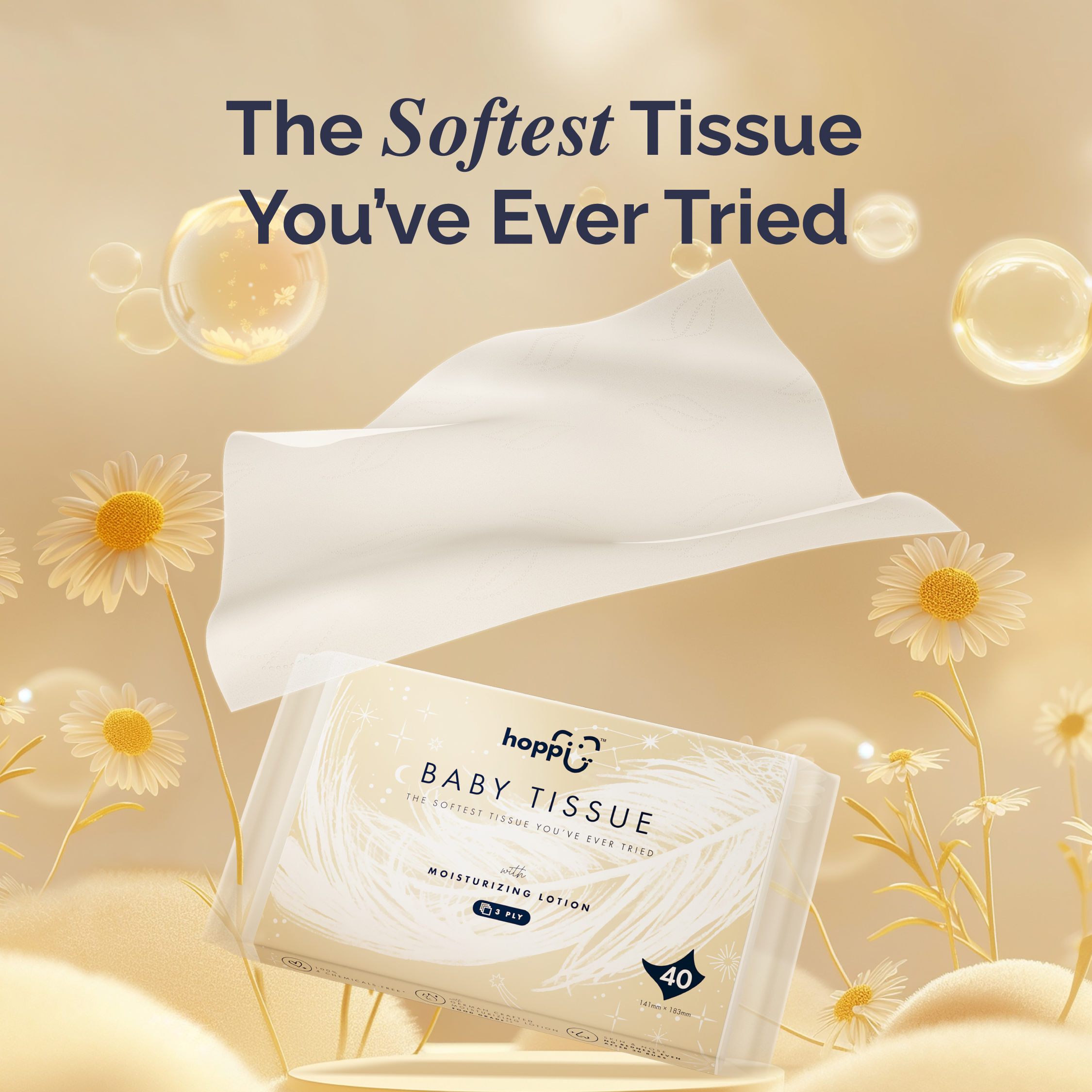 [SHOPEE EXCLUSIVE] Hoppi RoyalDream Softest Baby Tissue 120 sheets - 5 ...