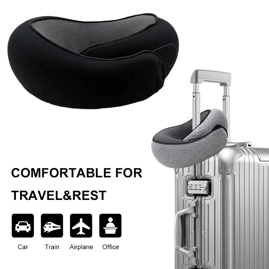 360° Travel Neck Pillow Soft Neck Brace Comfort Foam Cervical Collar ...