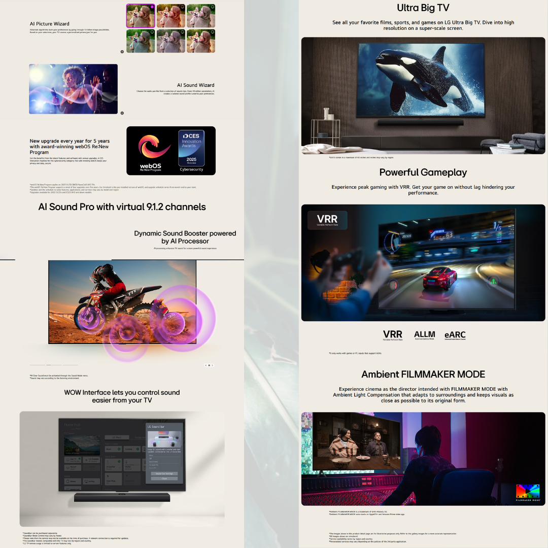 LG (2025) 65UA7350PSB 65 Inch UA73 HDR10 4K UHD AI TV | ESH | Shopee Malaysia