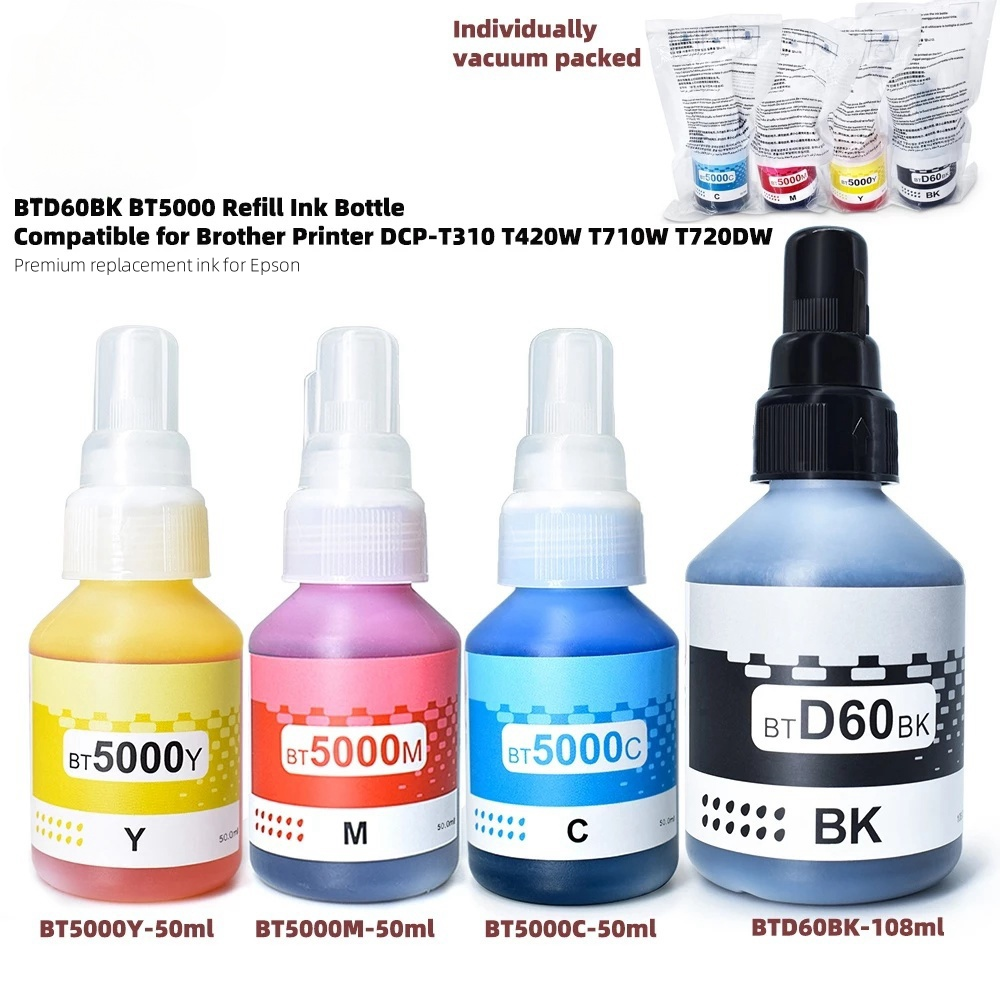 🎁Brother Refill Ink BTD60BK BT5000 CMY, Compatible with T220 T310 T420W ...