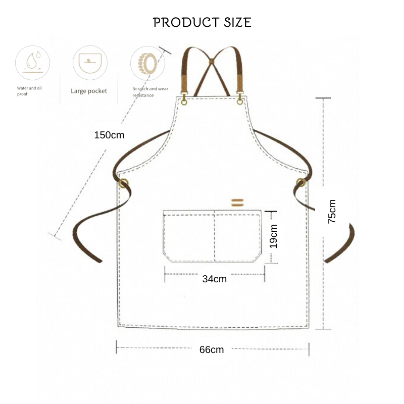 canvas apron kitchen water proof cafe apron hitam kedai makan coffee ...
