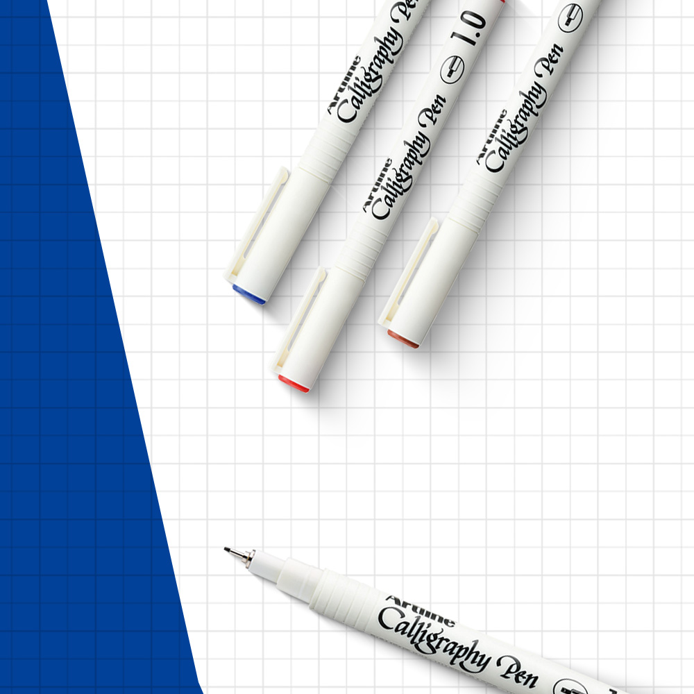Artline Calligraphy Pen 4 Sizes Complete Set [Free White Calligraphy ...