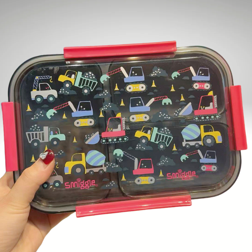 Smiggle Bento Lunch Box Bekal-mudah alih, mudah bersih, makanan selamat ...
