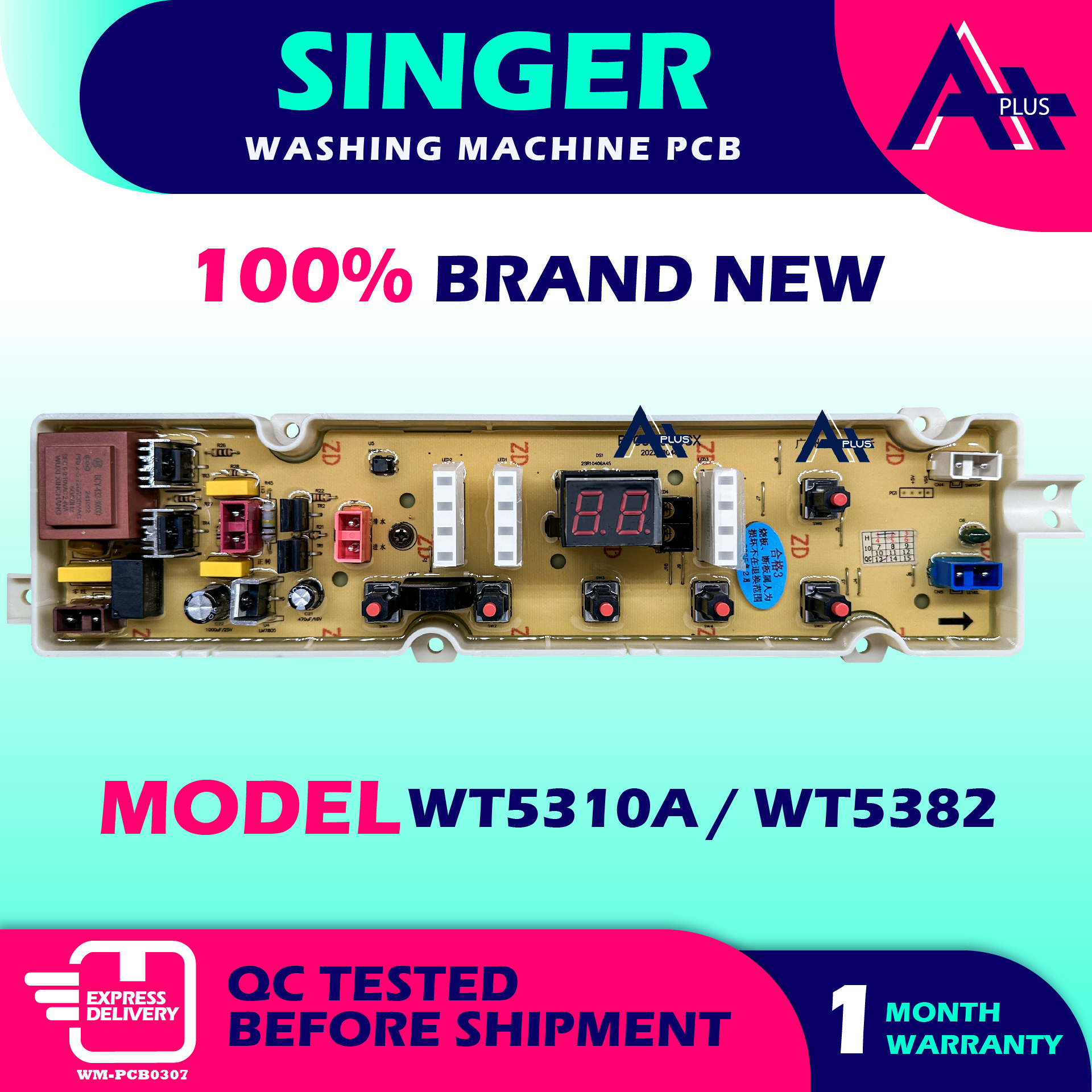 WT5310A / WT5382 SINGER Washing Machine PCB Board WT-5310A WT-5382 ...