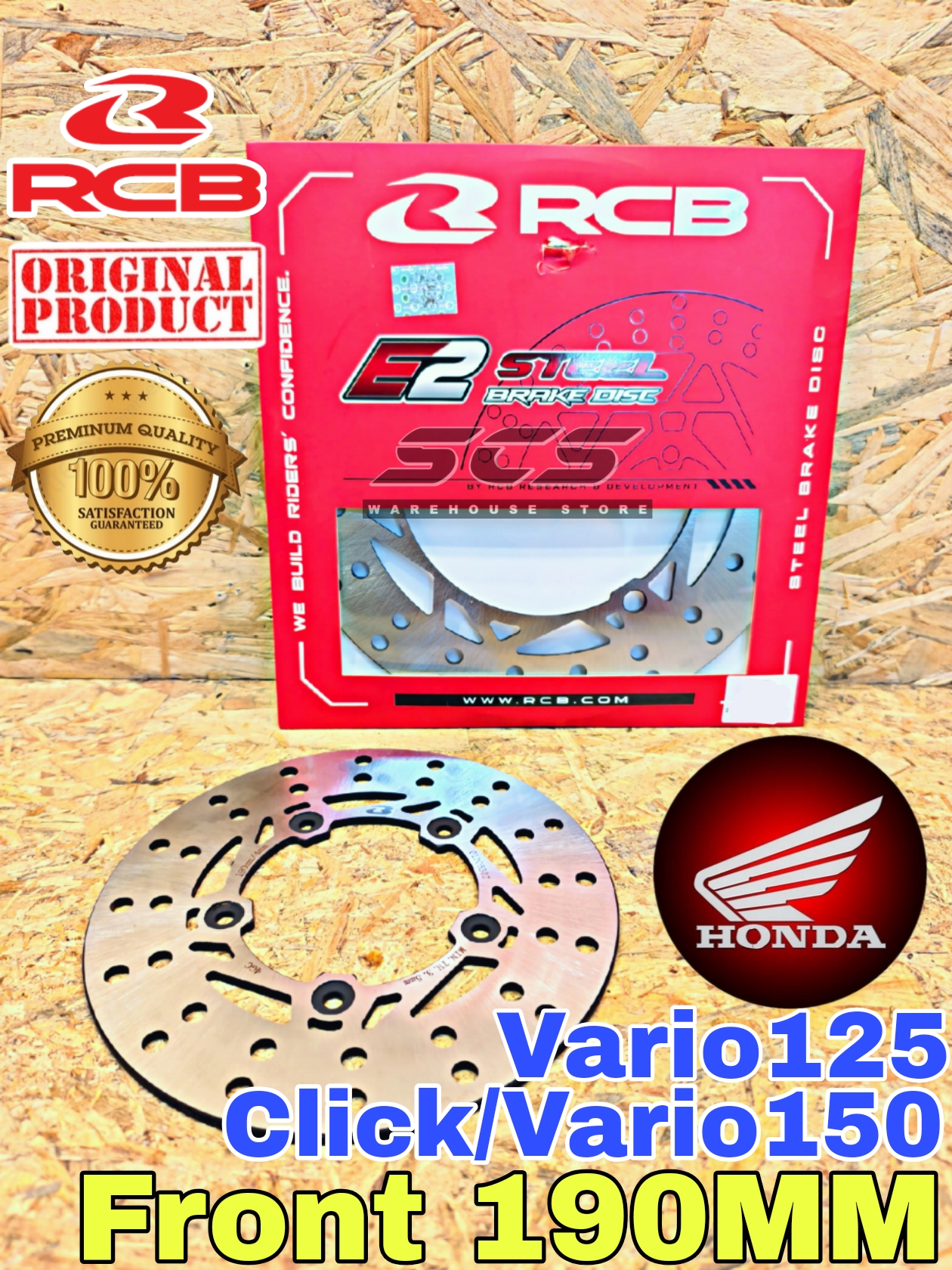 RCB E2 Front 190mm Disc Plate Honda Vario150 5 hole 5Lubang 5 Lubang ...