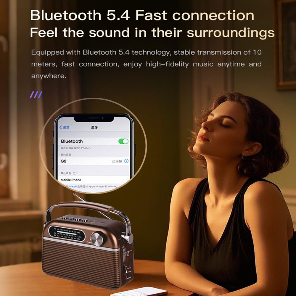 Retro Classic Rechargeable Radio FM AM SW Band Bluetooth Wireless ...