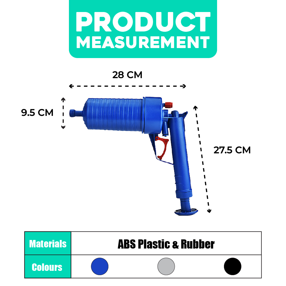 Air Power Pump Bathroom Cleaner Toilet Dredge Plug Blockage Remover ...