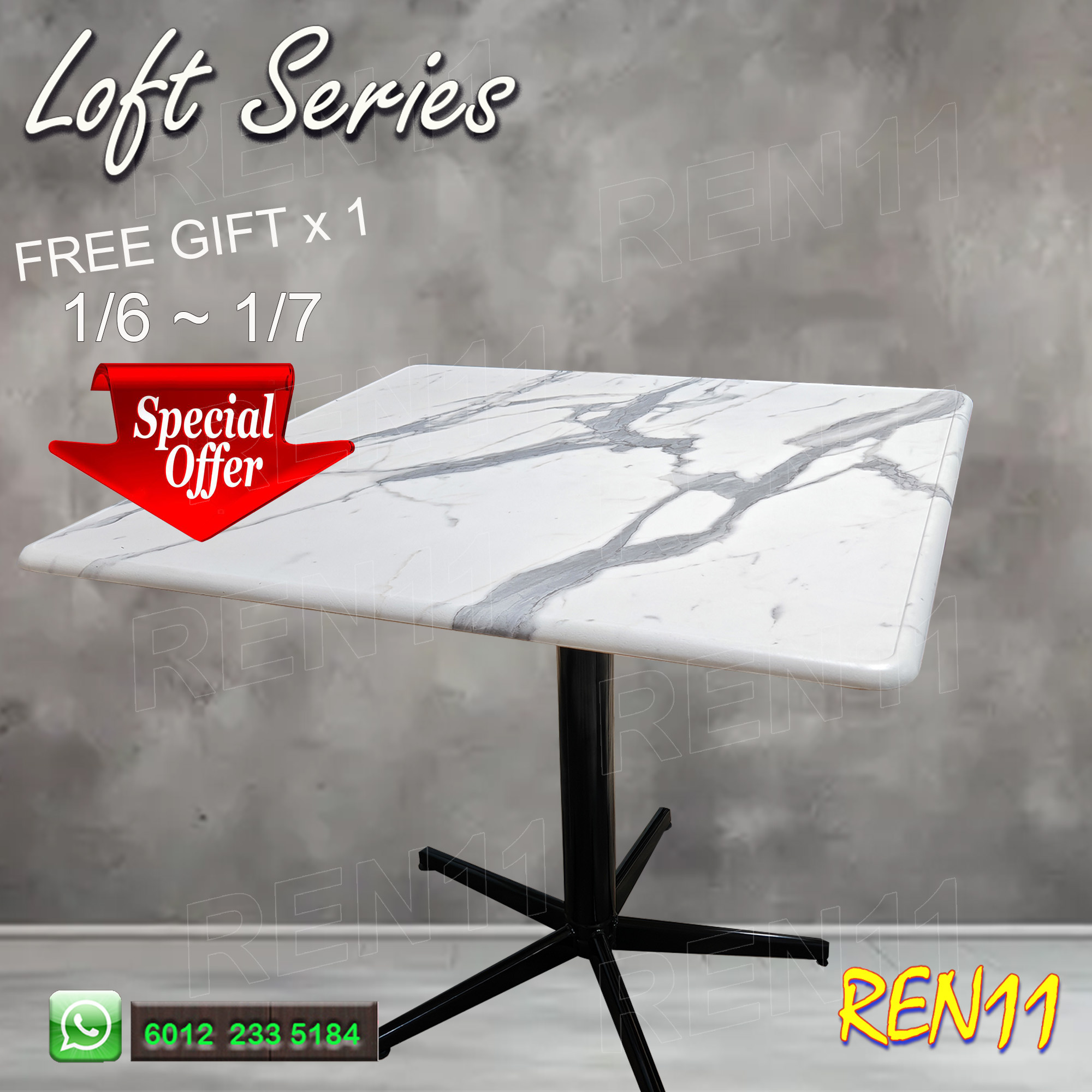 Cafe Dining table,restoran table,Meja Makan with metal leg - 800x800 ...