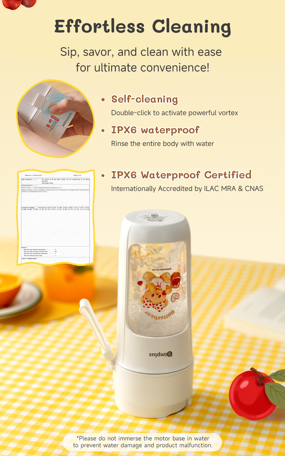 【Simplus×Butterbear】340mL Capacity Wireless Portable Direct Drink Cup ...