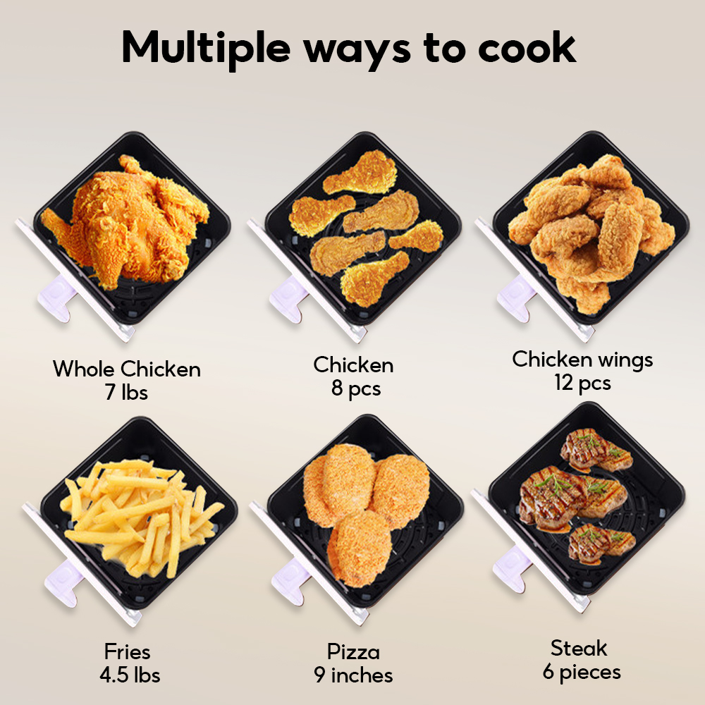 Simmo Air Fryer Oven 6L Non-Stick Coating Air Fryer10 Cooking Functions ...