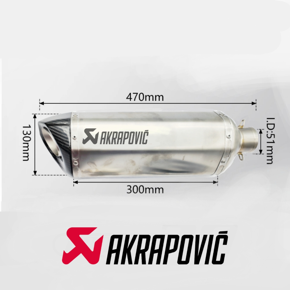 AKRAPOVIC LOGO Exhaust Yamaha TMAX 560 Ekzos REAL TITANIUM Full System ...