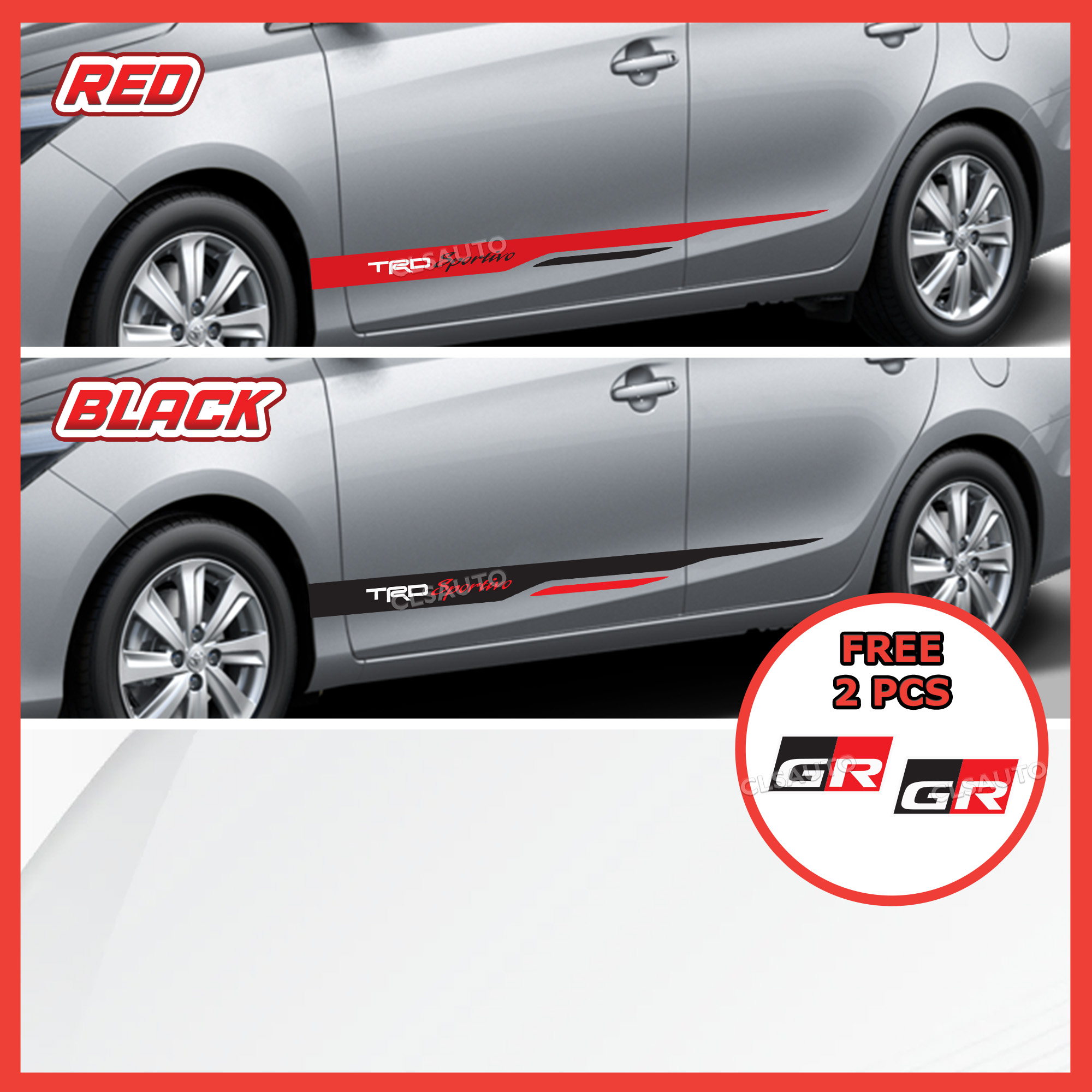 Toyota Vios Sticker TRD Sportivo GR Sport Car Side Body Lining Decal ...