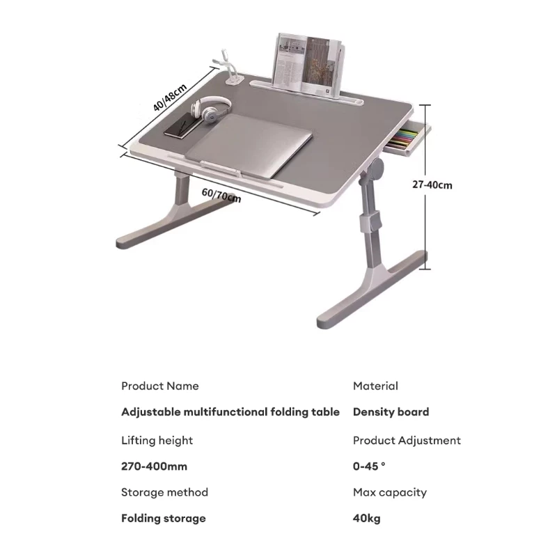 【New】Foldable Table Anti-slip Bed Laptop Table Notebook Table Portable ...