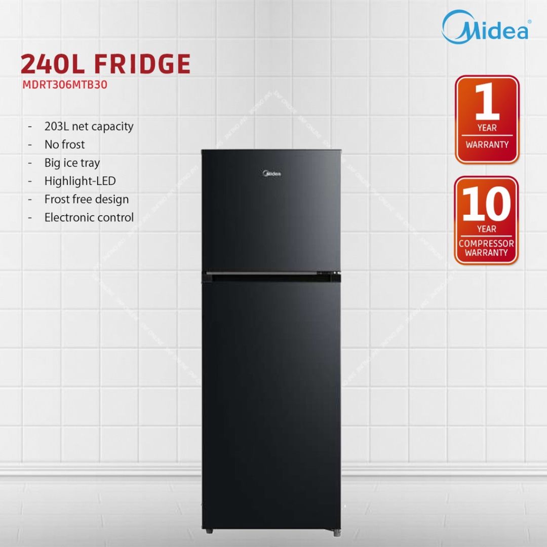 Midea Peti Sejuk 2 Pintu 203L 2 Door Refrigerator MDRT306MTB30 | Shopee ...