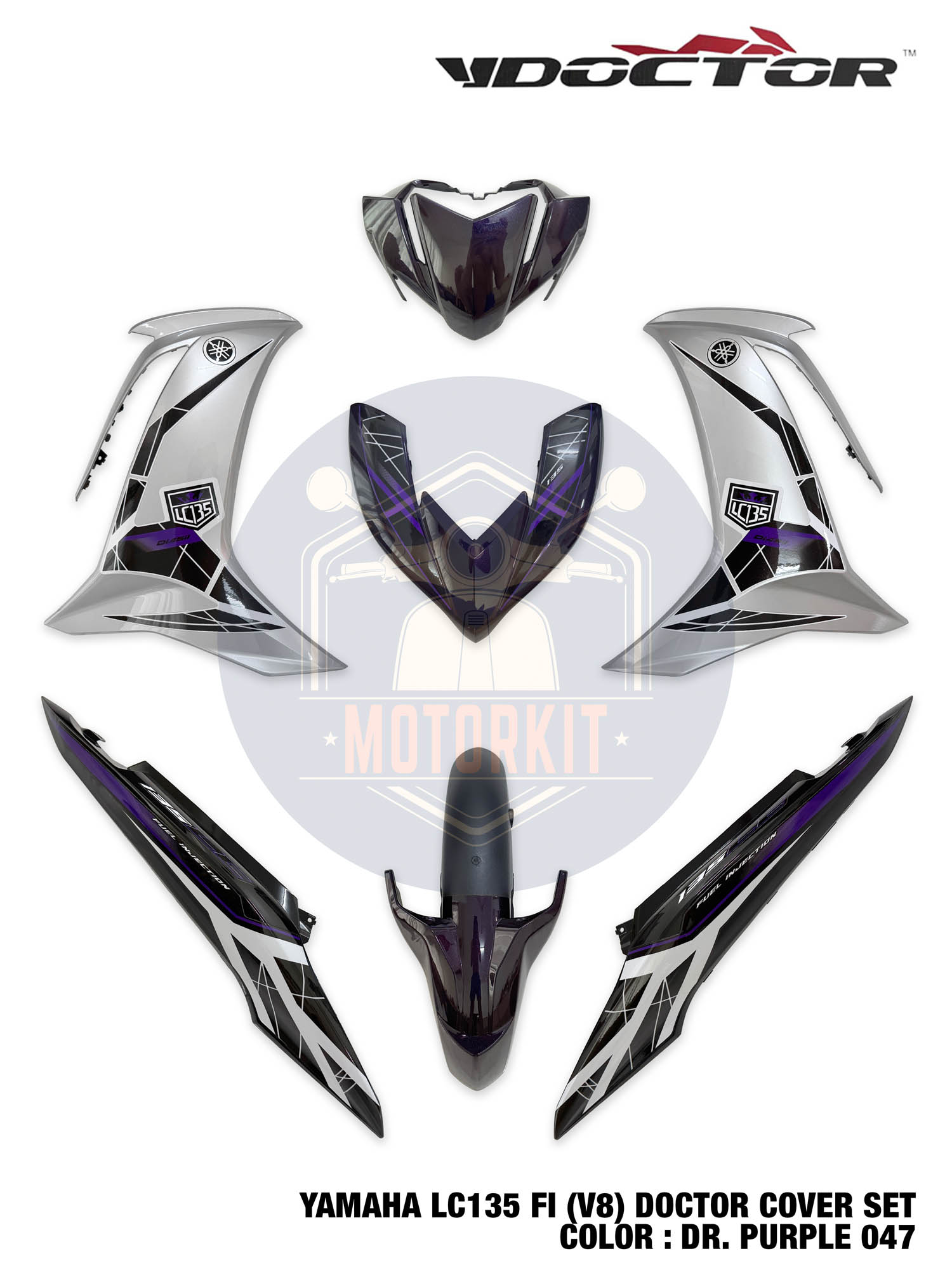 YAMAHA LC V8 LC135 FI 135LC SPECIAL CUSTOM COLOR BARU BODY COVER SET ...