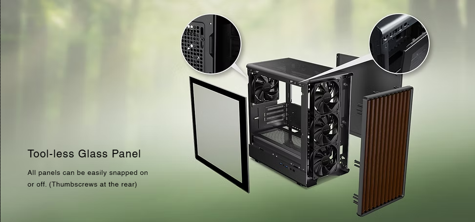 TECWARE Timber M Wood Front Panel High Airflow mATX Casing with 4x ...