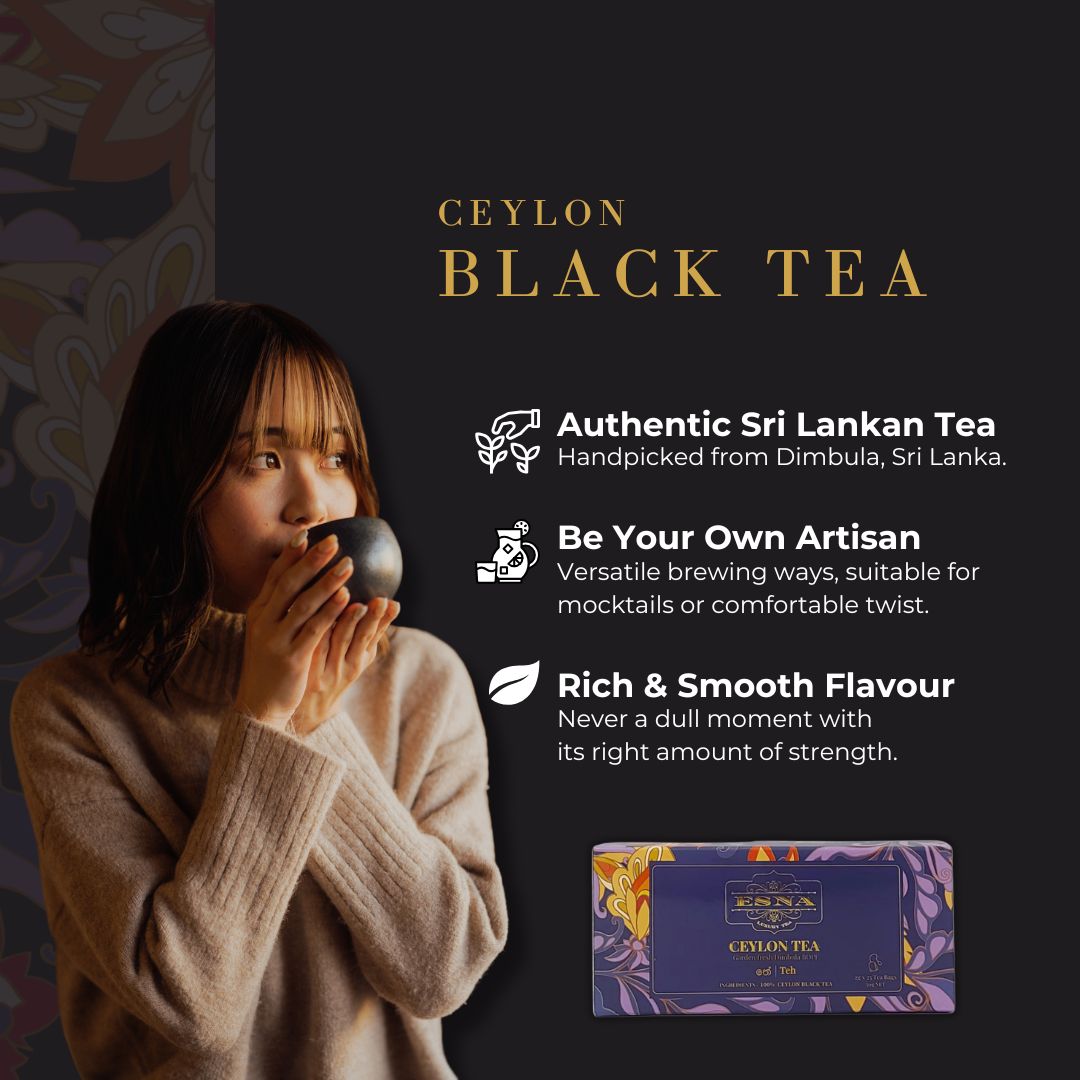ESNA Ceylon Black Tea – High-Grown, Dimbula | | 2g x 25 Teabags (Exp ...