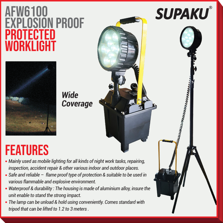 SUPAKU EXPLOSION-PROOF PROTECTED LED WORKLIGHT IP65 AFW6100 / 35W ...