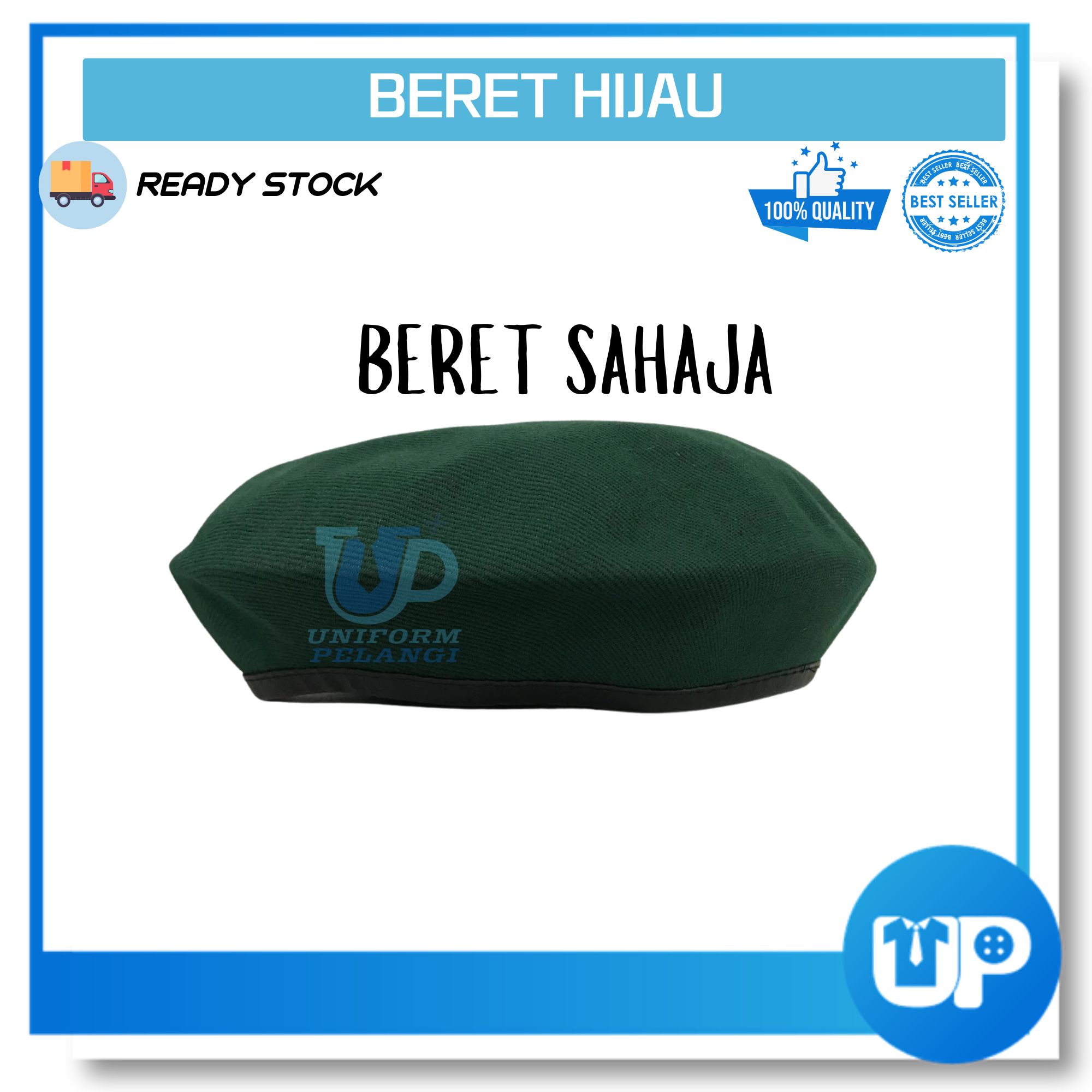 Beret KRS TKRS Hijau Kadet Kadet Remaja Topi Kosong / Beret Set Beret ...