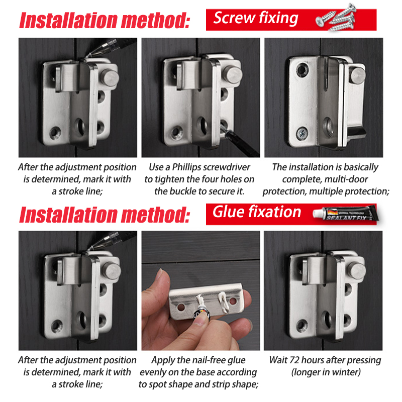 Stainless Steel Left Right Lock Door Swivel Bolt Swing Bolt Security ...