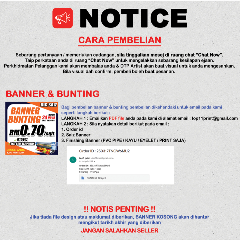 Banner / Bunting Printing Harga Kilang 0.70sen/sq.ft | Shopee Malaysia