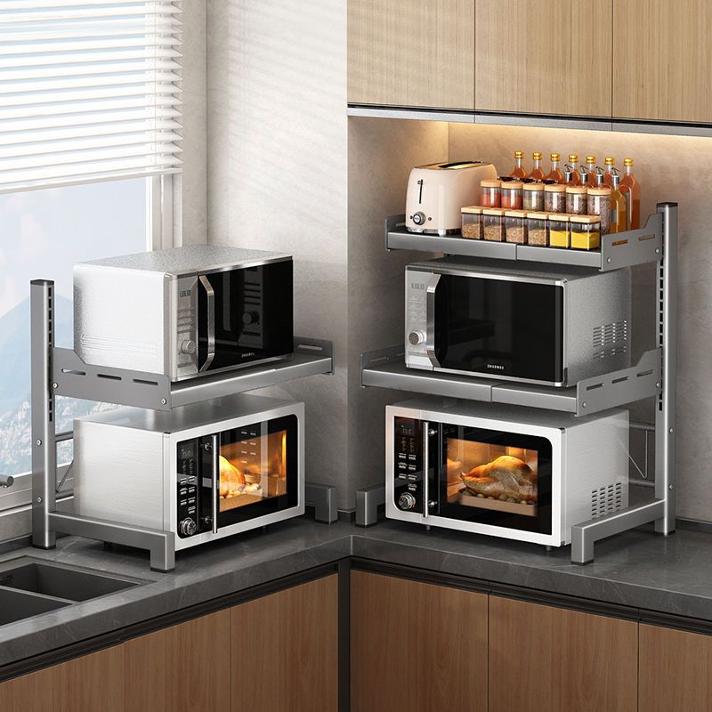 Microwave Rack Oven Rack Kitchen Rack Stainless Steel Storage Rack Rak ...