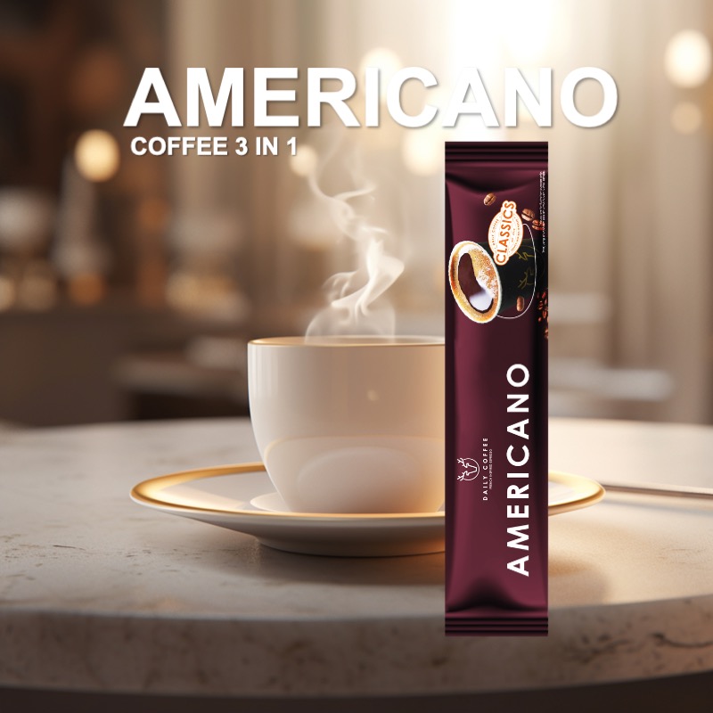 Daily Coffee Americano Instant Coffee 20 Sachets Pure Soluble Coffee No ...