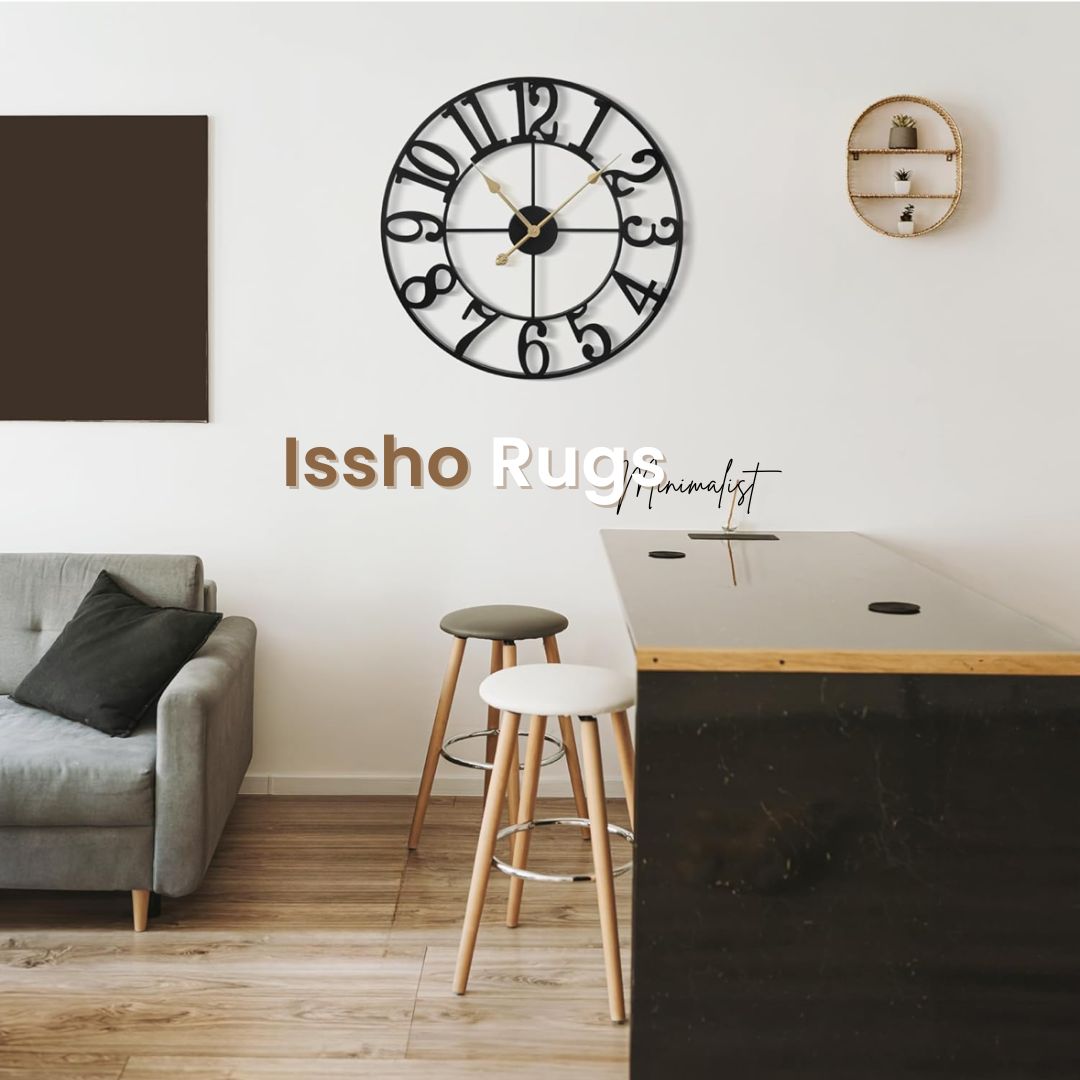 🔥ISSHO Jam Dinding Besi Besar 50/60cm Silent Quartz Roman Metal Wall ...