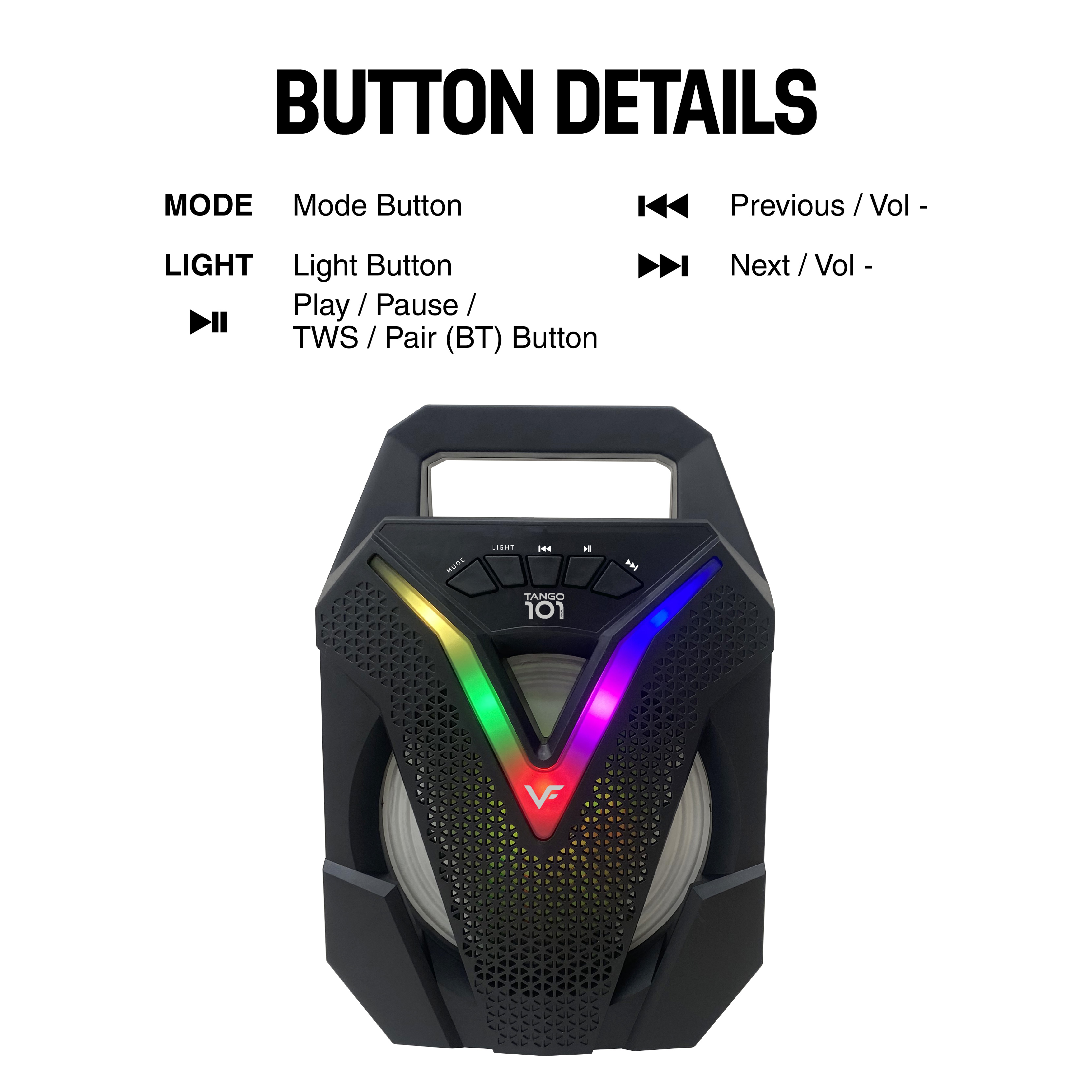 Vinnfier VF Tango 101 WMV 20W Max Portable Karaoke Bluetooth Speaker Wireless Microphone USB ...