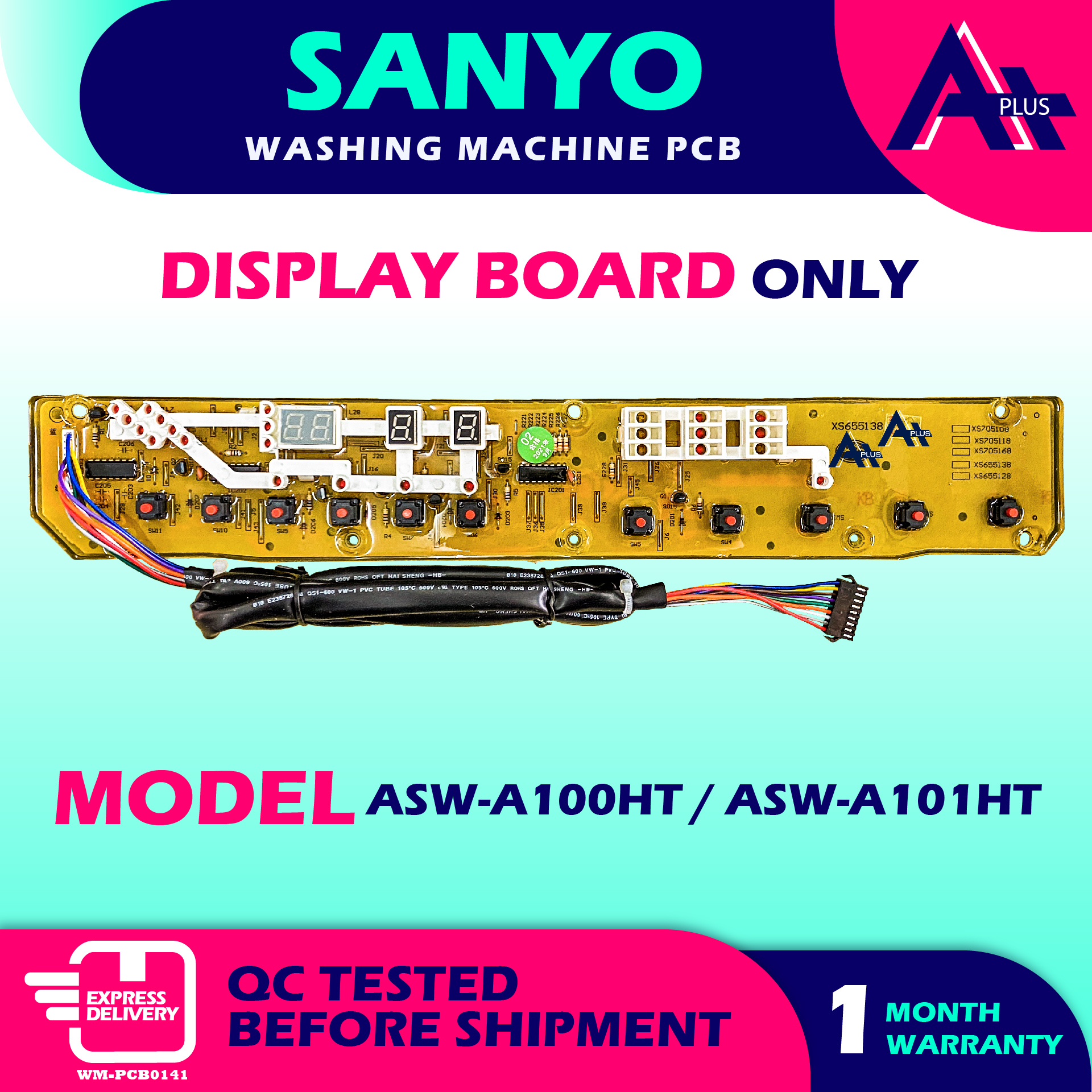 (DISPLAY & POWER BOARD) ASW-A100HT / ASW-A101HT SANYO Washing Machine ...