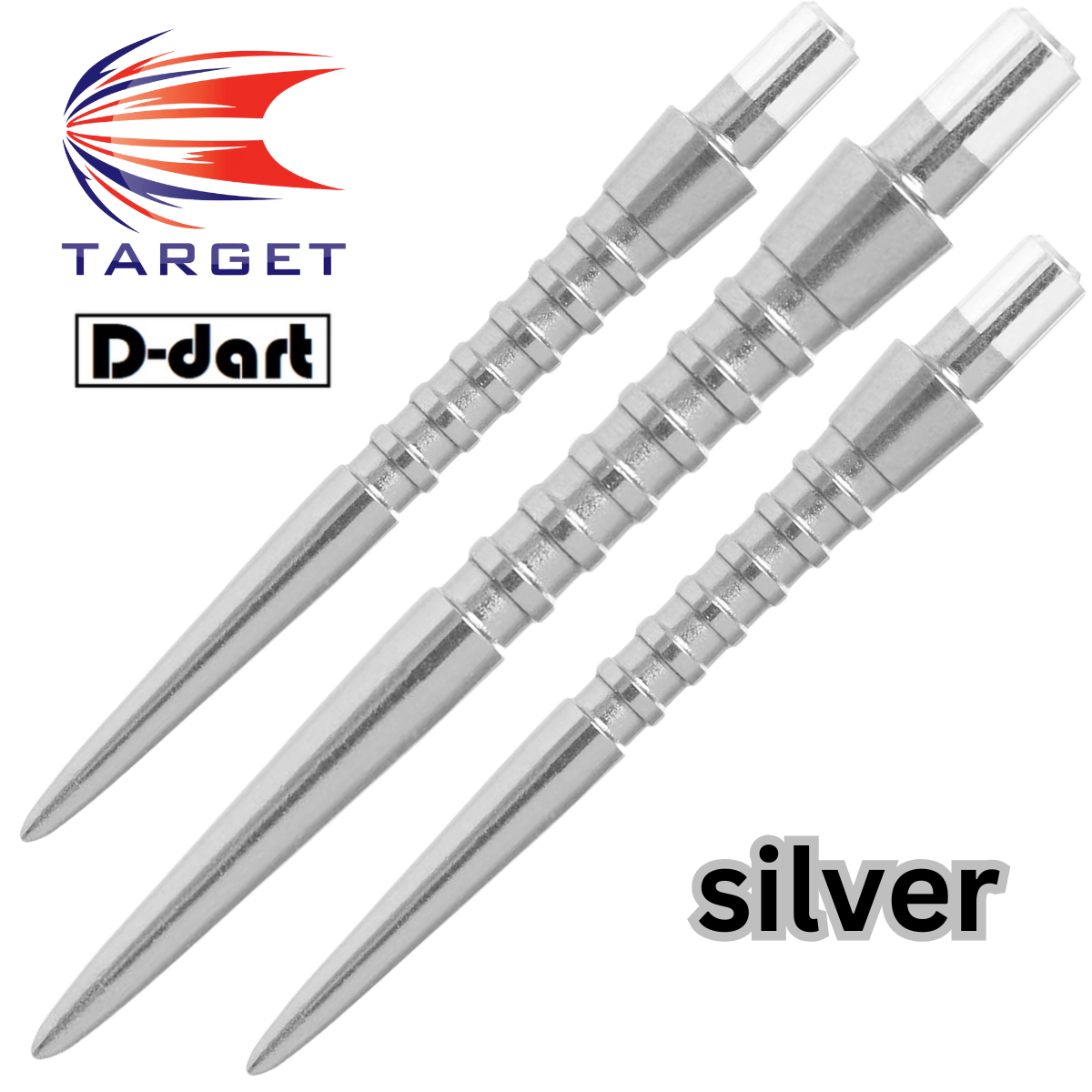 Target Dart Point - Storm Grooved Point Black/Silver Replacement Steel ...
