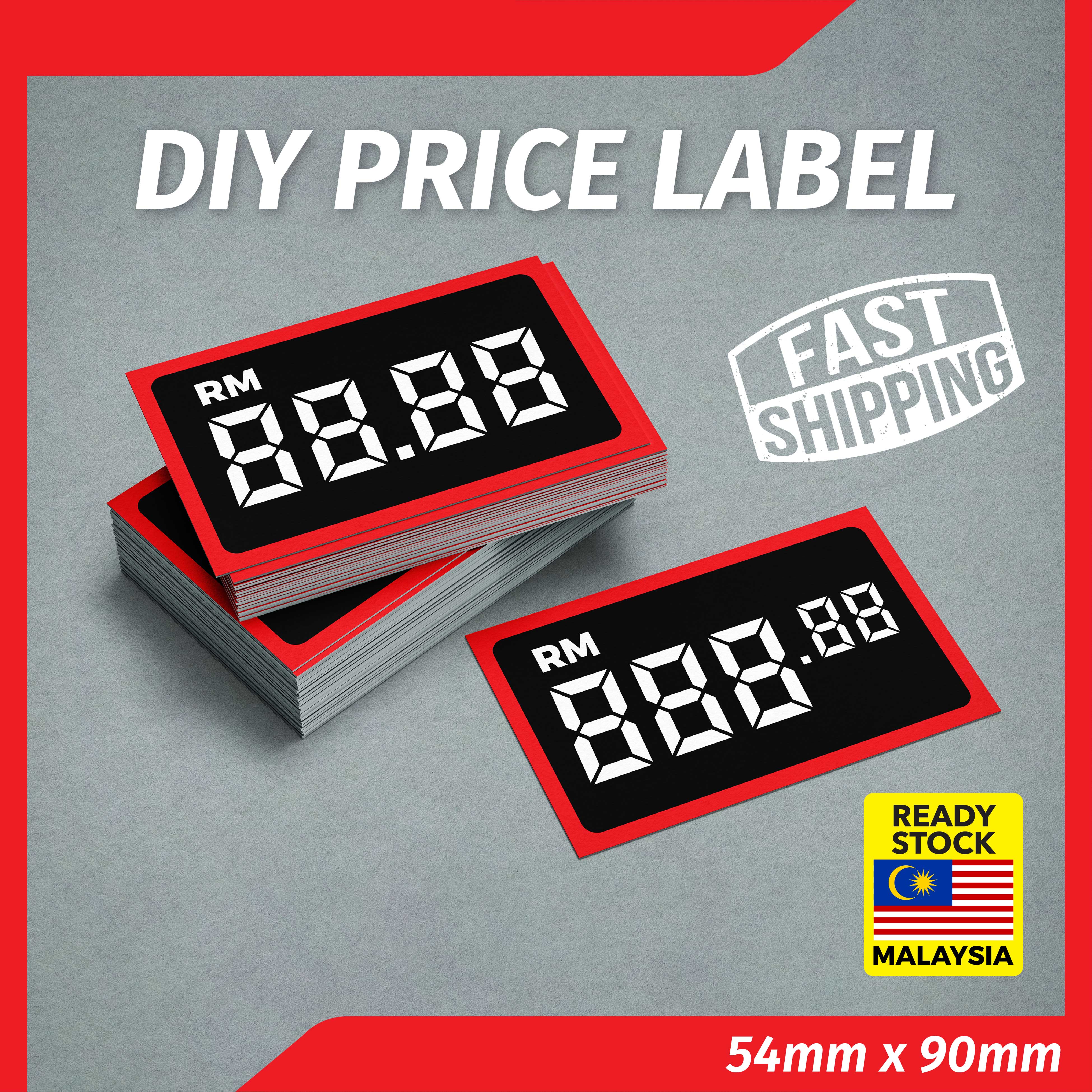 DIY Price Label / Custom Price Tag Card / Label Harga DIY / Tanda Harga ...