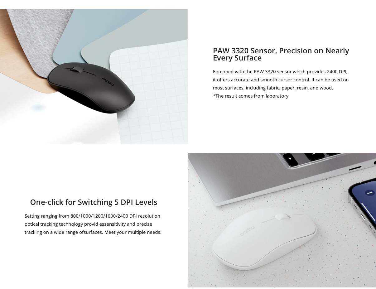 Rapoo M200 Silent Multi-mode Wireless Mouse Black | Shopee Malaysia