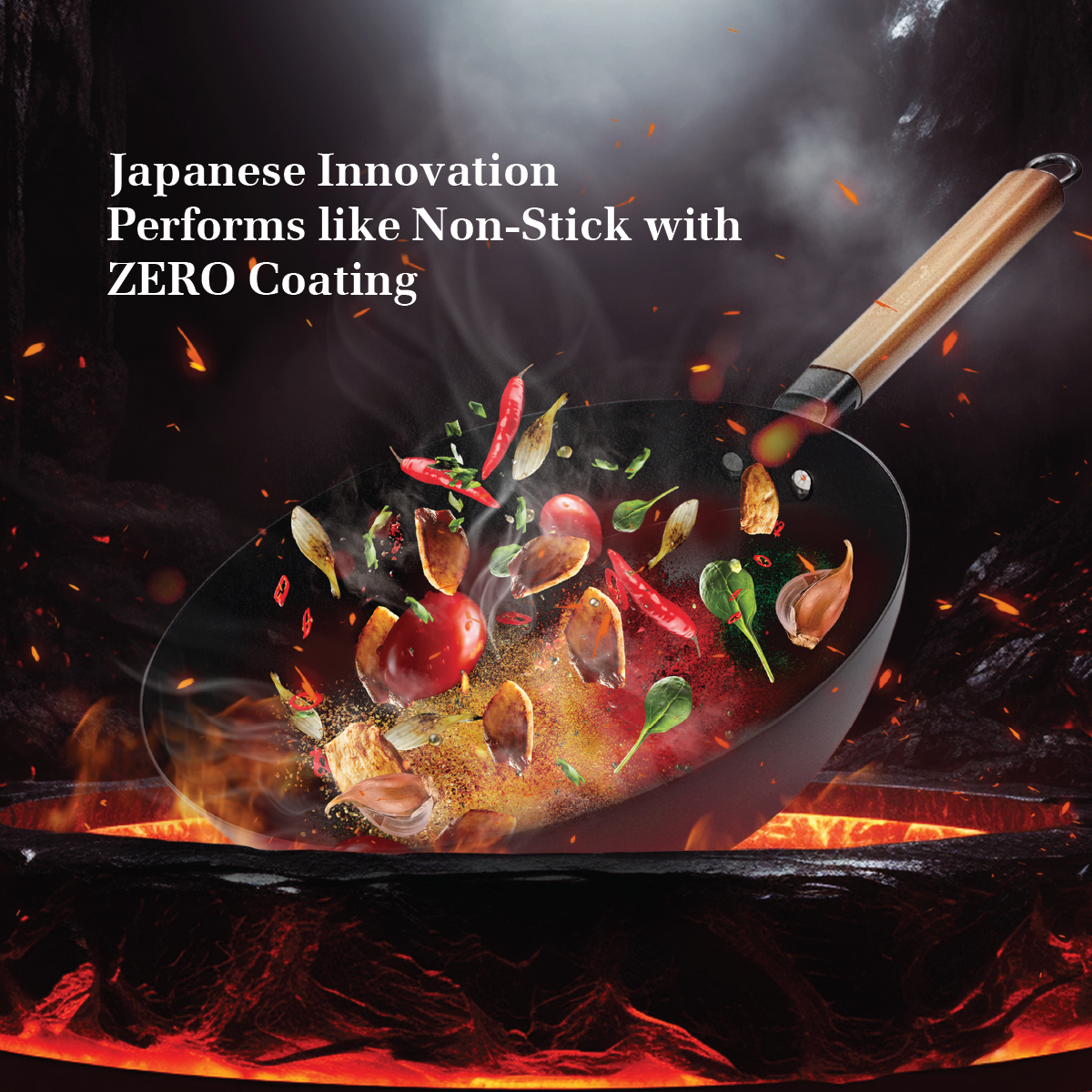 La gourmet Hikaru 26cm Carbon Steel Wok - Suitable For All Stovetops ...