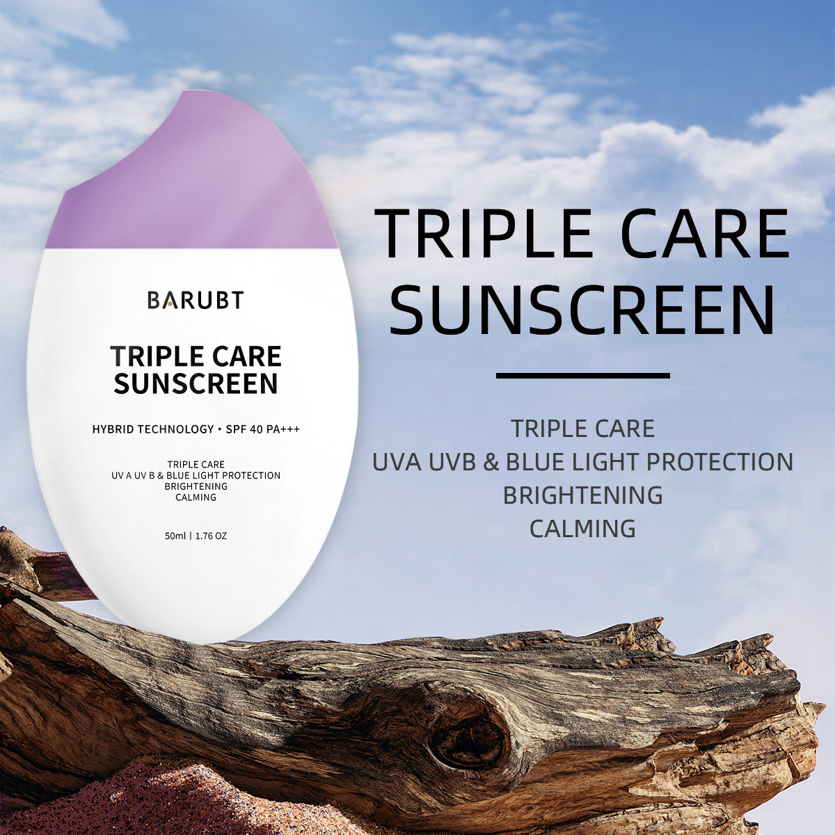 50ml Triple Care Sunscreen SPF 40 PA+++ | UV Protection Waterproof ...