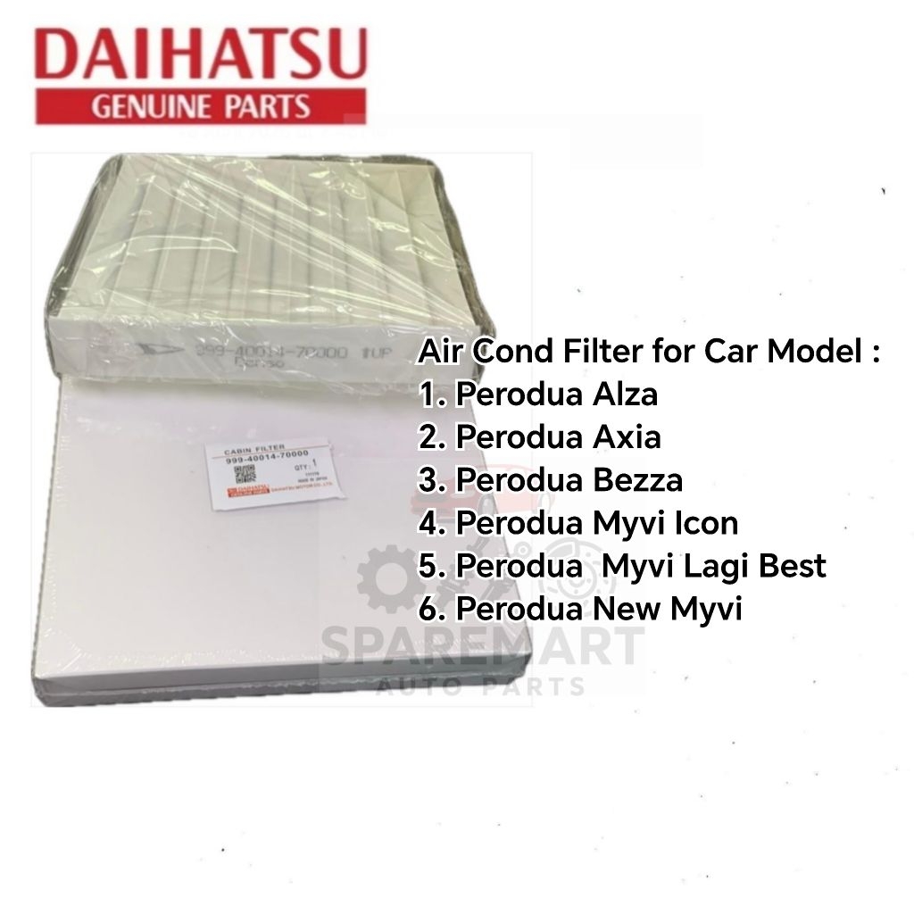 Original Daihatsu Air Cabin Filter (Putih) 9994001470000 For PERODUA ...