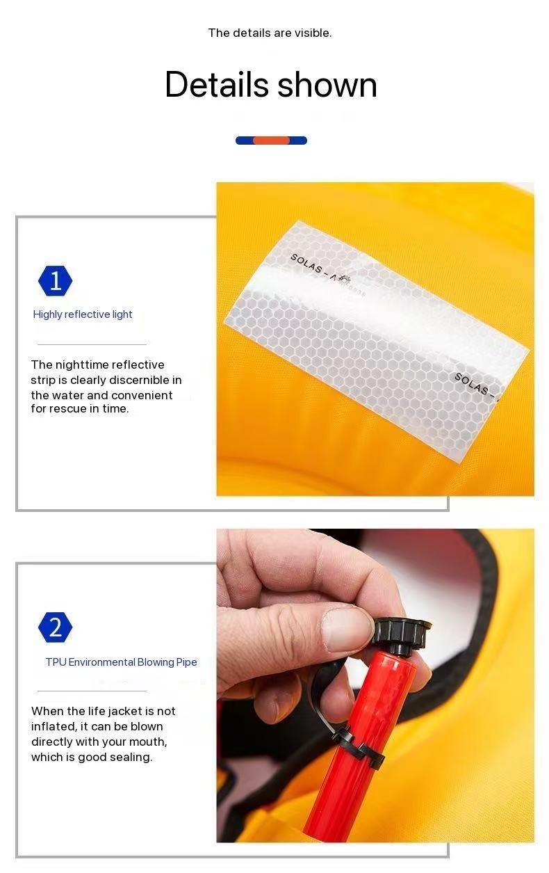 Automatic inflatable lifebuoy Large buoyancy portable emergency rescue ...