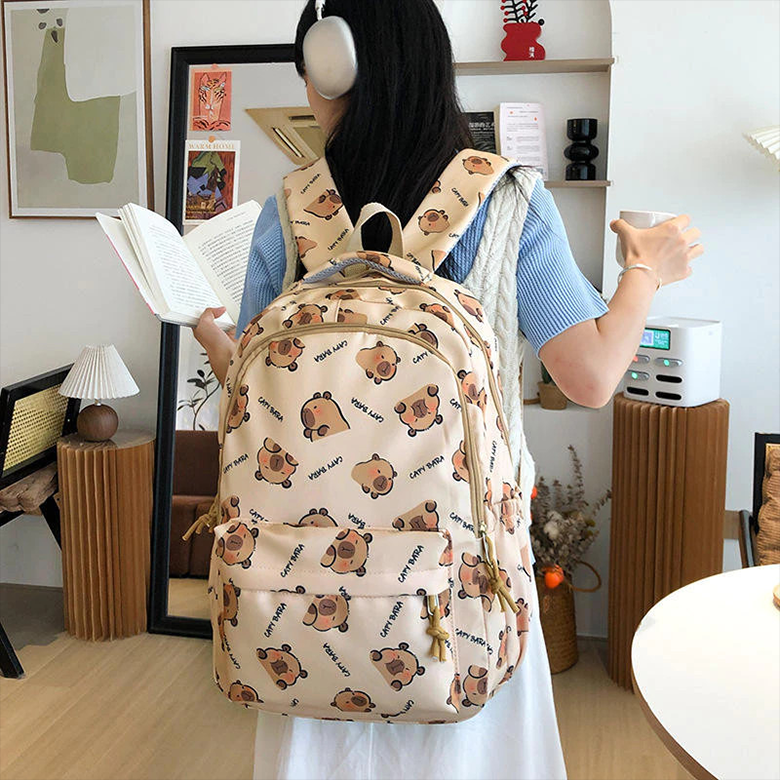 Cute Capybara School Bag beg sekolah perempuan Junior High School ...