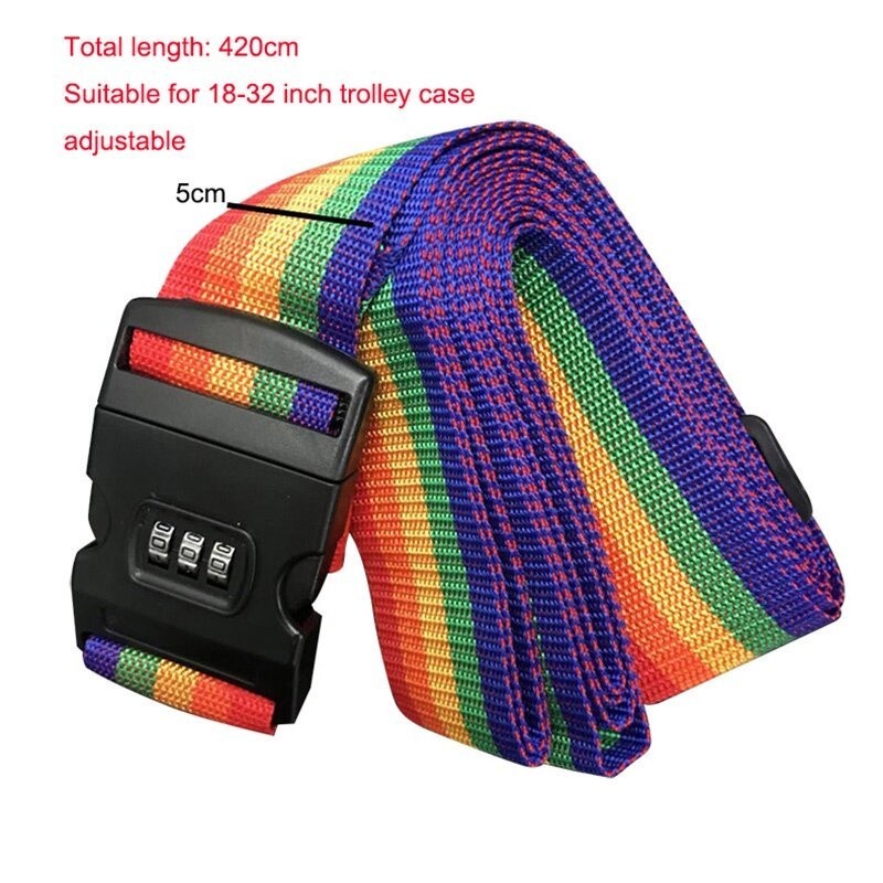 Security Lock Luggage Cross Strap Belt with 3-Digit Password Lock ...