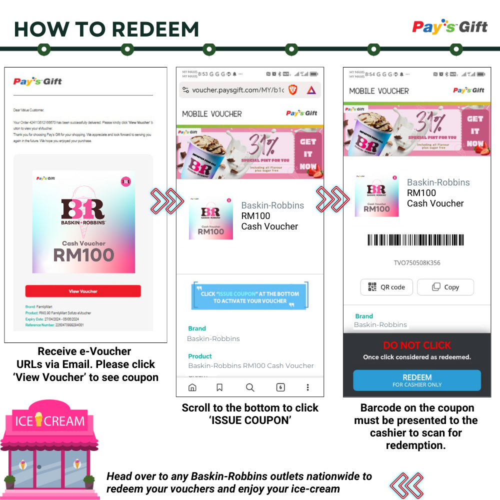 Baskin-Robbins RM100 Cash Voucher - Expired on 31st July 2025 | Shopee ...